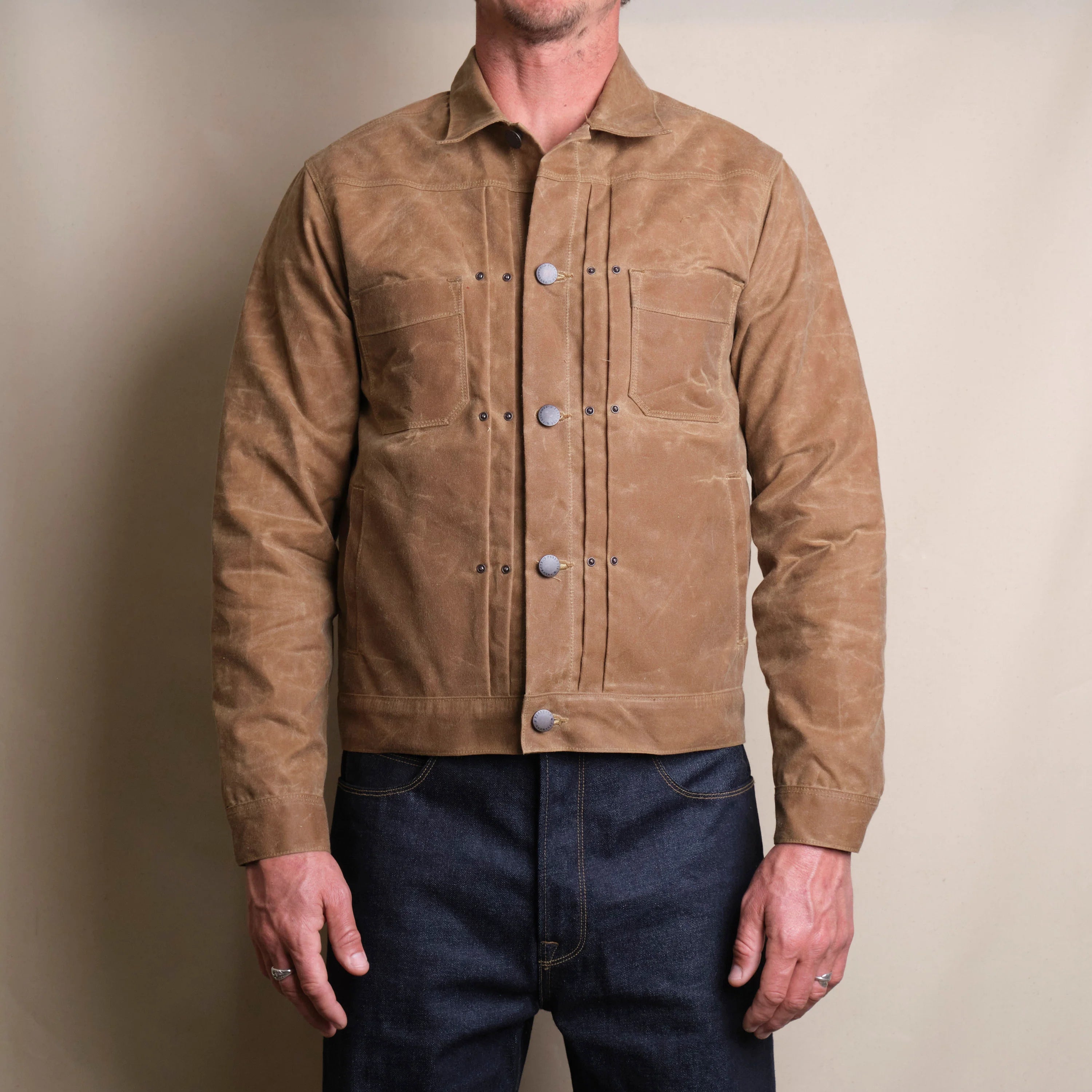 Freenote Cloth - Waxed Canvas Riders Jacket in Rust with Brown Interio ...